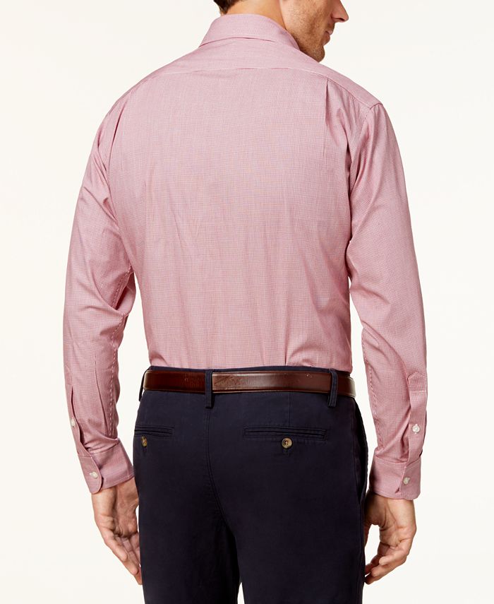 Club Room Men's Regular Fit Pinpoint Houndstooth Dress Shirt, Created ...
