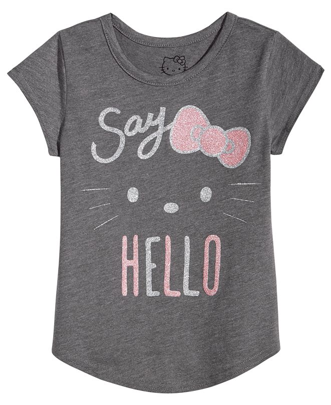 Hello Kitty Toddler Girls Say Hello Cotton T-Shirt & Reviews - Shirts ...