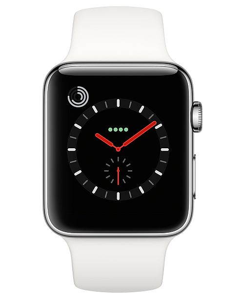 Apple Watch Series 3 (GPS + Cellular), 42mm Stainless Steel Case with ...