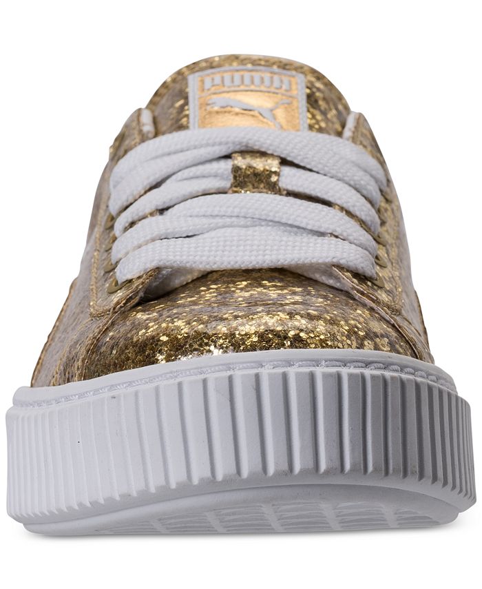 Puma Women's Basket Platform Glitter Casual Sneakers from Finish Line ...