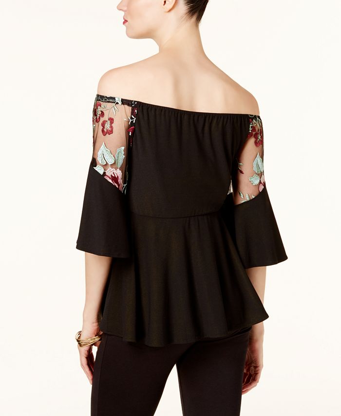 ECI Off-The-Shoulder Illusion Top - Macy's