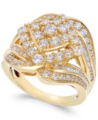 Diamond Cluster Statement Ring (2 ct. t.w.) in 14k Gold - Macy's