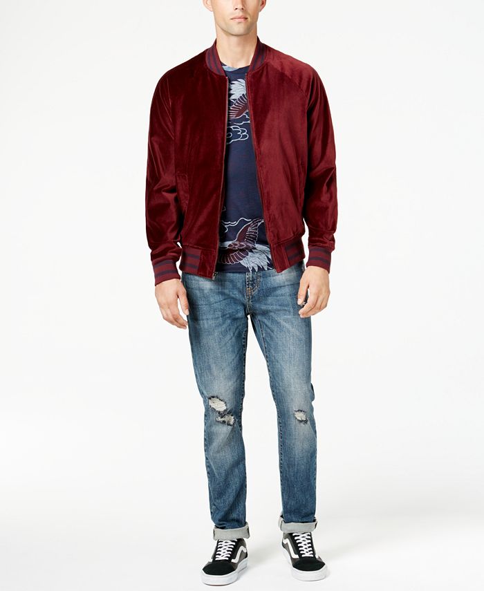American Rag Men's Velvet Varsity Bomber Jacket, Created for Macy's ...