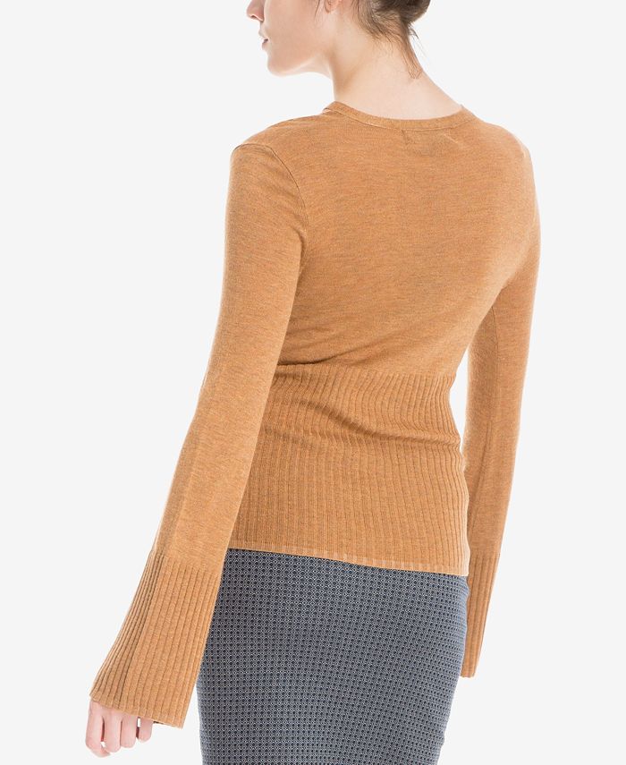 Max Studio London Ribbed Tie-Neck Sweater, Created for Macy's - Macy's