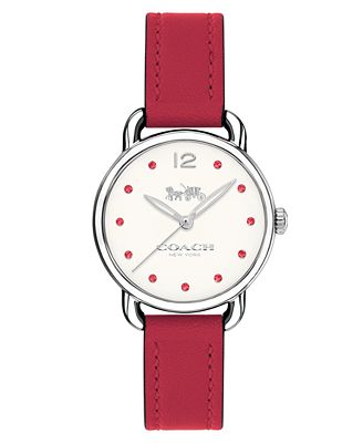 COACH Women's Delancey Red Leather Strap Watch 28mm - Watches - Jewelry ...