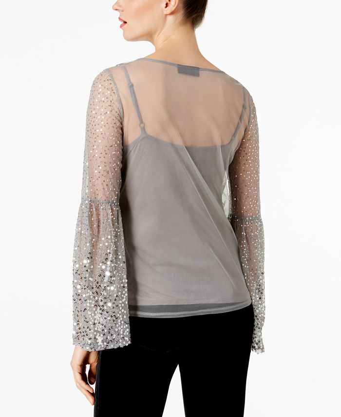 INC International Concepts I.N.C. Sequinned Illusion Top, Created for ...