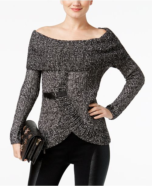 INC International Concepts I.N.C. Off-The-Shoulder Sweater, Created for ...