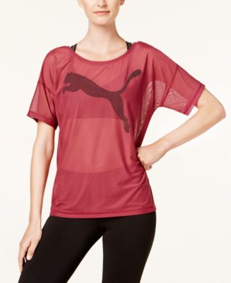 Puma dryCELL Mesh Cut-Out Back Top - Macy's