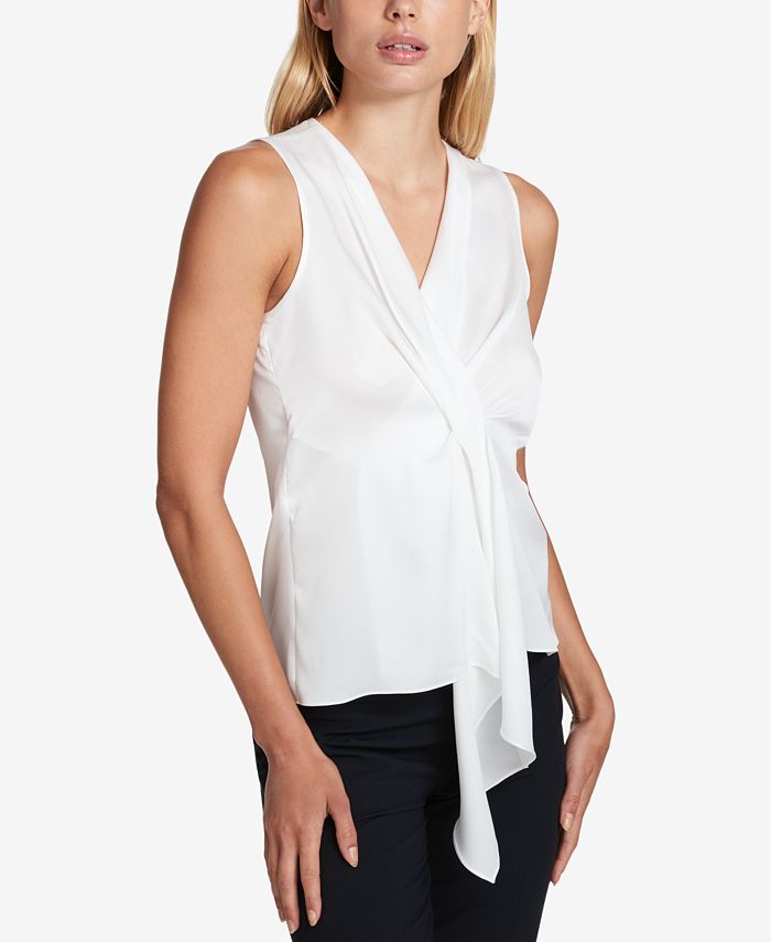 DKNY Draped-Front Top - Macy's