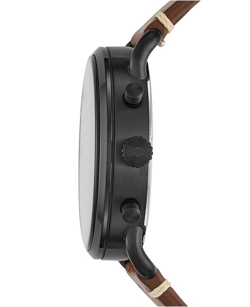 Fossil Men's Chronograph Commuter Brown Leather Strap Watch 42mm ...