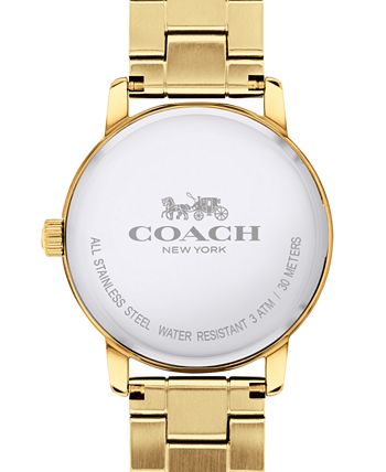 COACH Women's Grand Gold-Tone Stainless Steel Bracelet Watch 36mm - Macy's