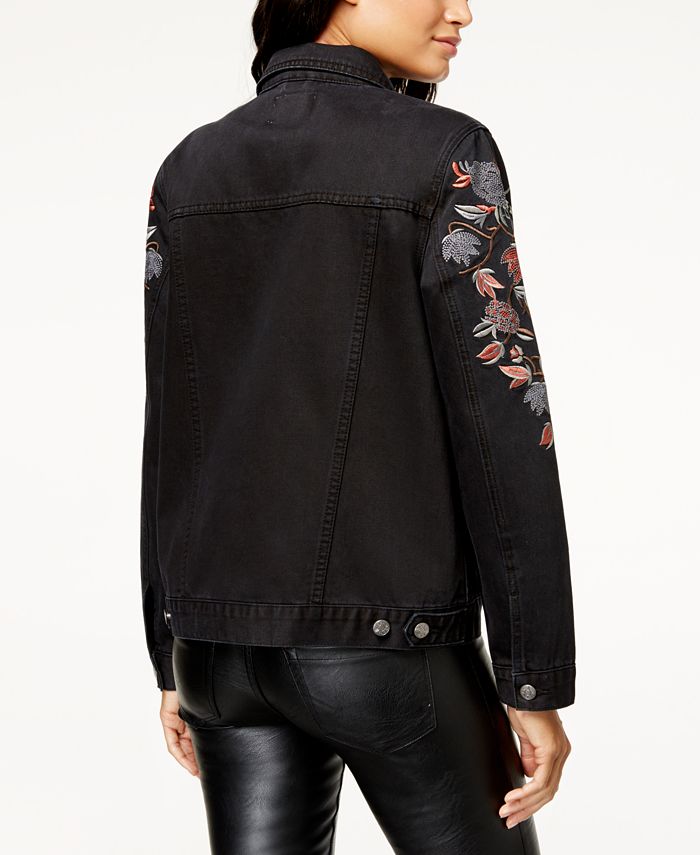 Free Heart Embroidered Denim Jacket - Macy's