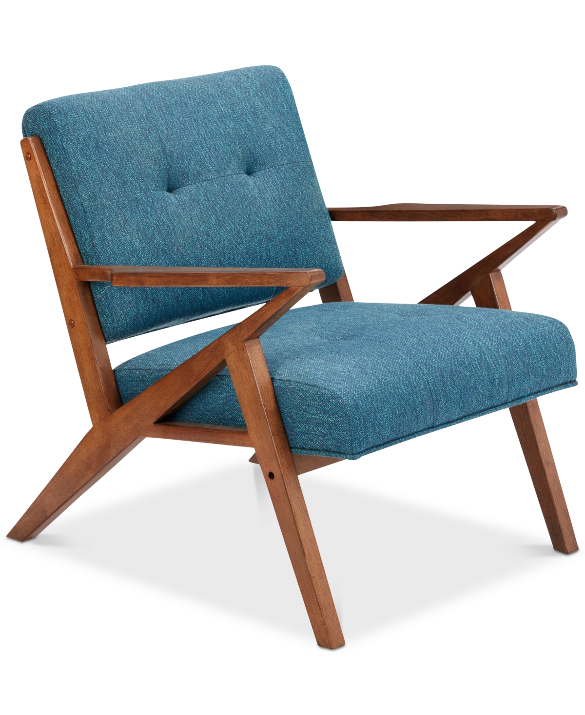 Click here for Ink+Ivy Rocket Lounge Chair - Blue/Pecan prices