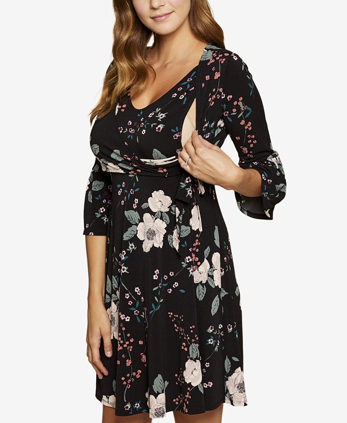 Jessica Simpson Maternity Printed A-Line Nursing Dress - Macy's
