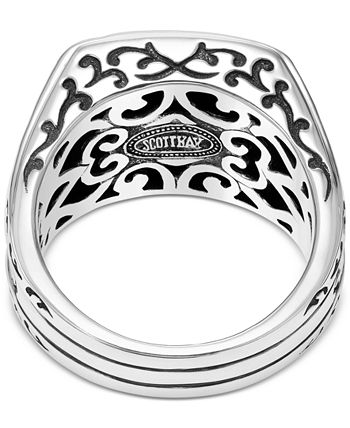 Cole Haan Scott Kay Men's Onyx Ring in Sterling Silver - Macy's