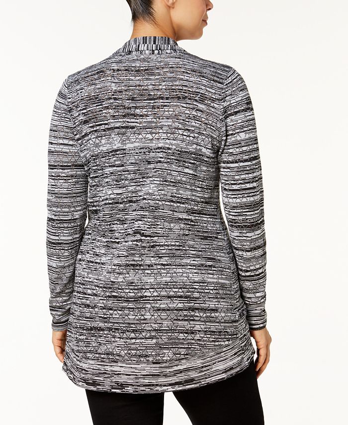 Belldini Plus Size Marled Open-Front Cardigan - Macy's