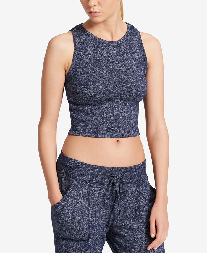 DKNY Sport Cropped Melange Tank Top - Macy's