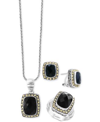 EFFY Collection Eclipse by EFFY® Onyx (14 x 10mm) Pendant Necklace in ...