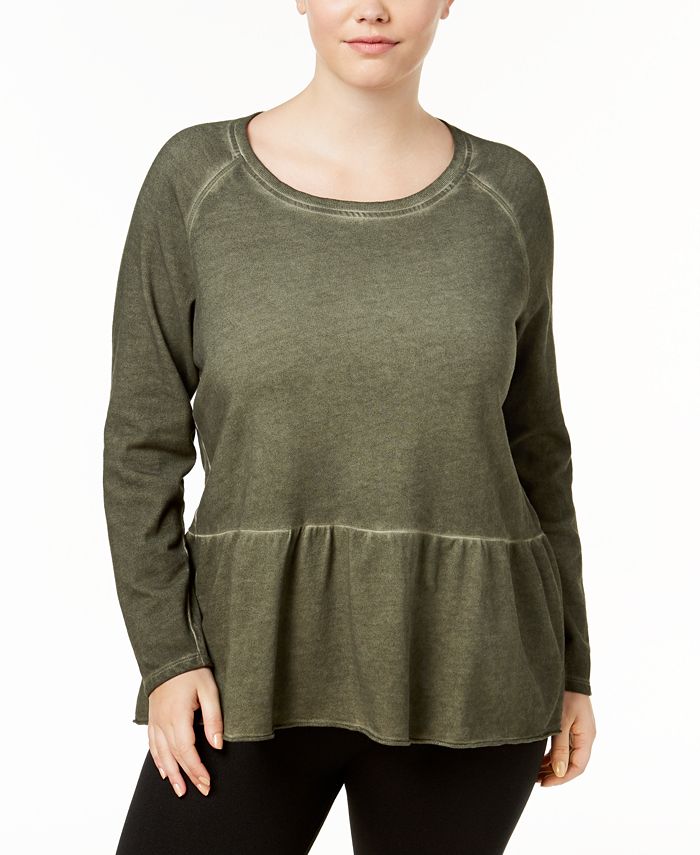 Style & Co Plus Size High-Low Hem Ruffled Top, Created for Macy's - Macy's