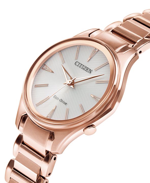Citizen Eco-Drive Women's Silhouette Pink Gold-Tone Stainless Steel ...