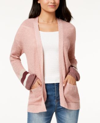 Freshman Juniors' Puffed-Sleeve Open-Front Cardigan - Macy's