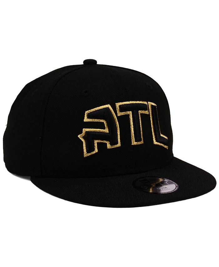 New Era Boys' Atlanta Hawks Black on Gold 9FIFTY Snapback Cap - Macy's