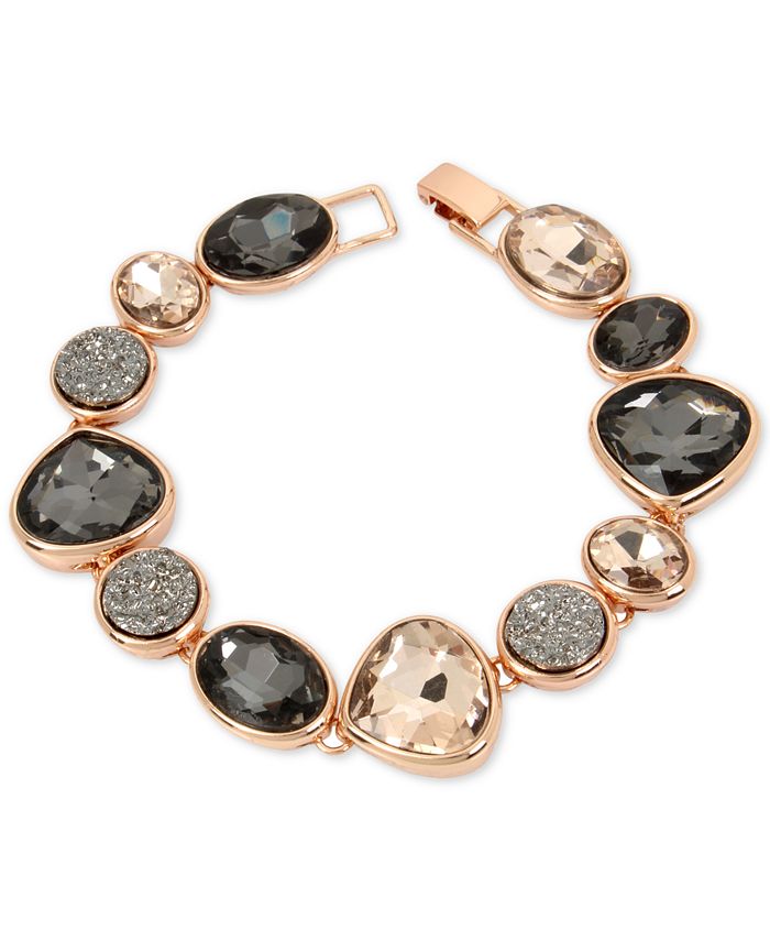 Kenneth Cole Rose Gold-Tone Multi-Stone Flex Bracelet - Macy's