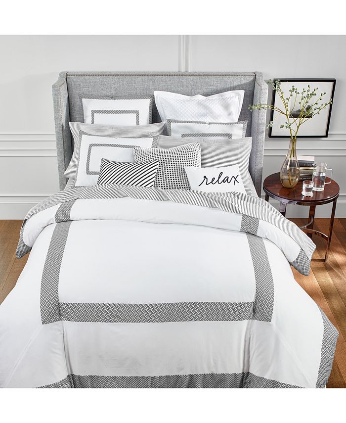 Charter Club Colorblock Black 3-Pc. Full/Queen Duvet Cover Set, Created ...