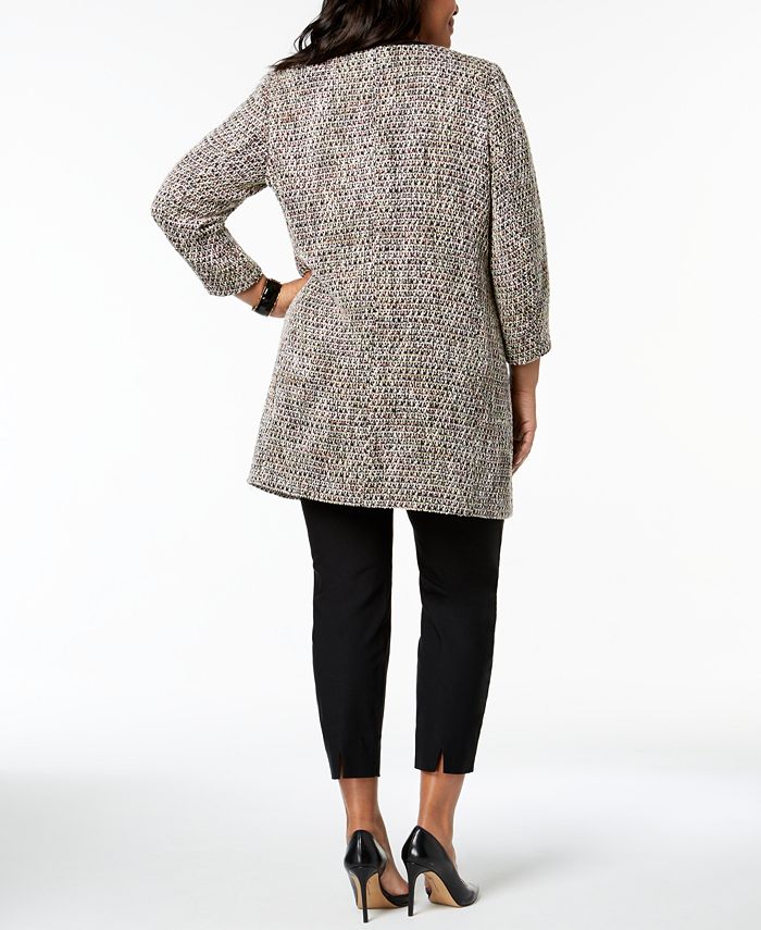 Charter Club Plus Size Tweed Open-Front Jacket, Created for Macy's - Macy's