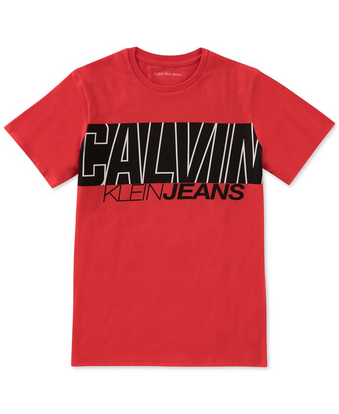 Calvin Klein Graphic-Print Cotton T-Shirt, Big Boys - Macy's