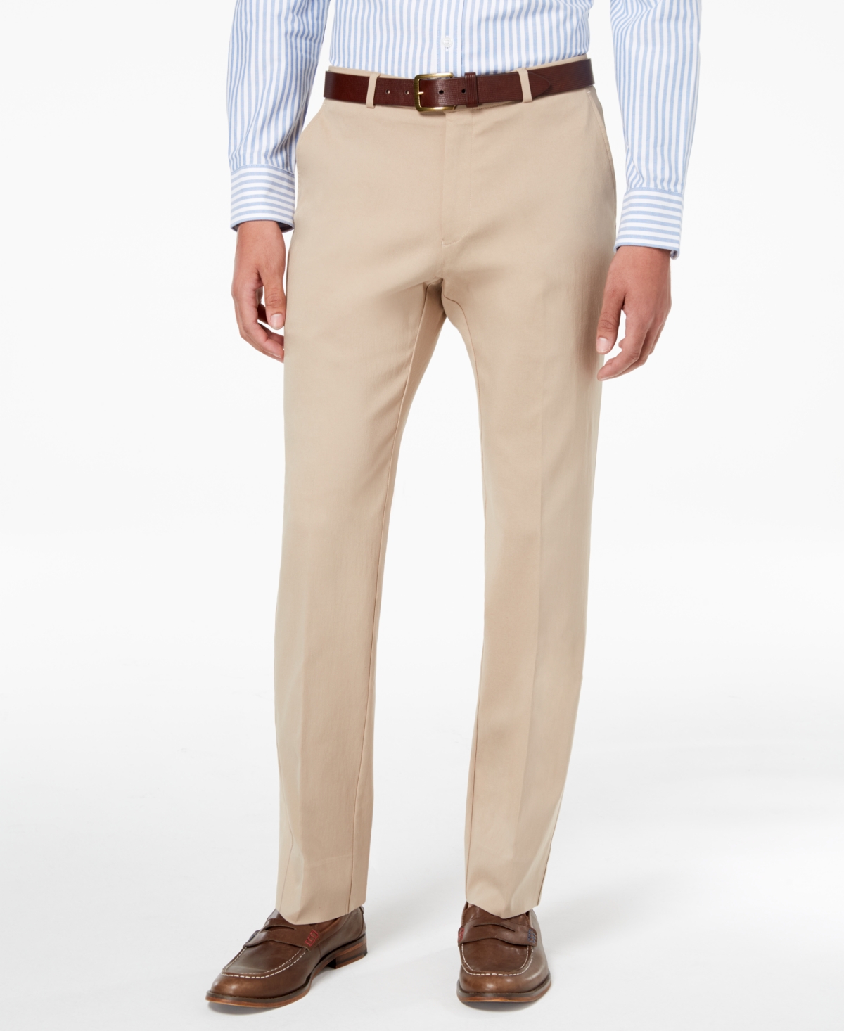 Tommy Hilfiger Mens Modern-Fit Th Flex Stretch Solid Performance Pants - Tan