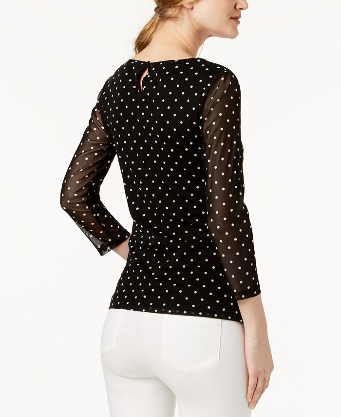 INC International Concepts I.N.C. Dot-Print Illusion Top, Created for ...