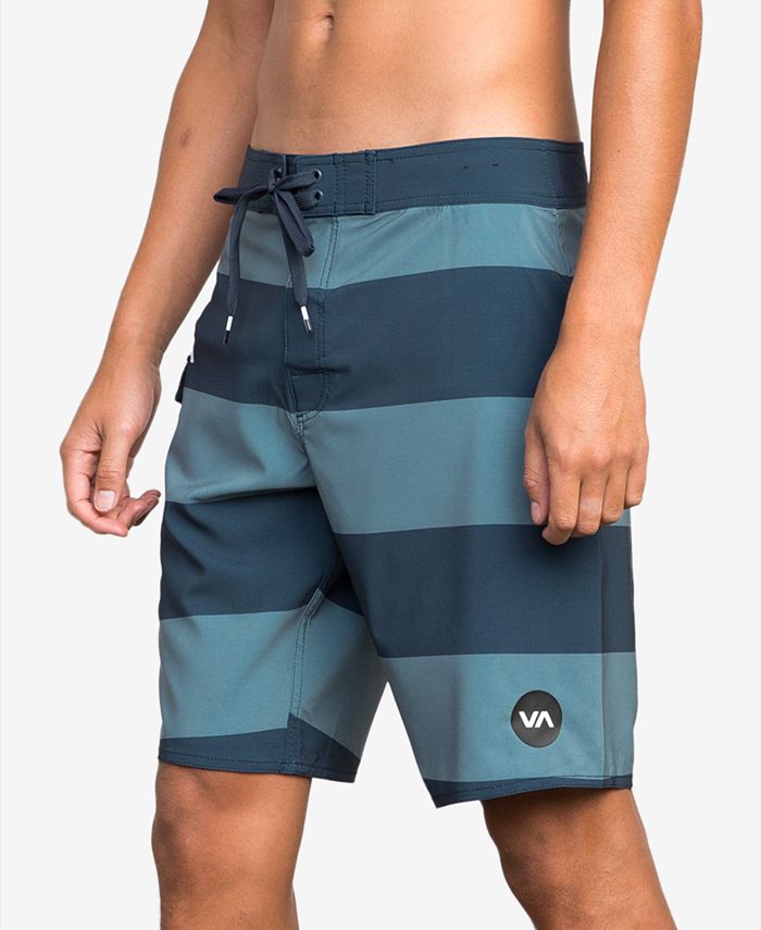 RVCA Men's Striped Swim Trunks - Macy's
