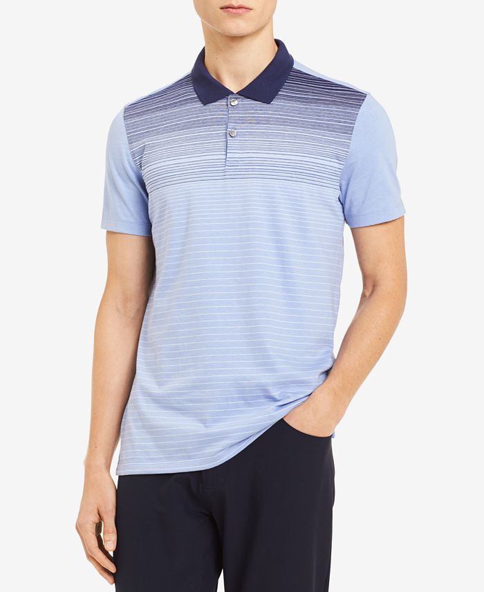 Calvin Klein Men's Liquid Touch Gradient-Stripe Polo - Macy's