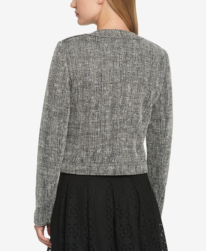 Tommy Hilfiger Collarless Tweed Jacket - Macy's