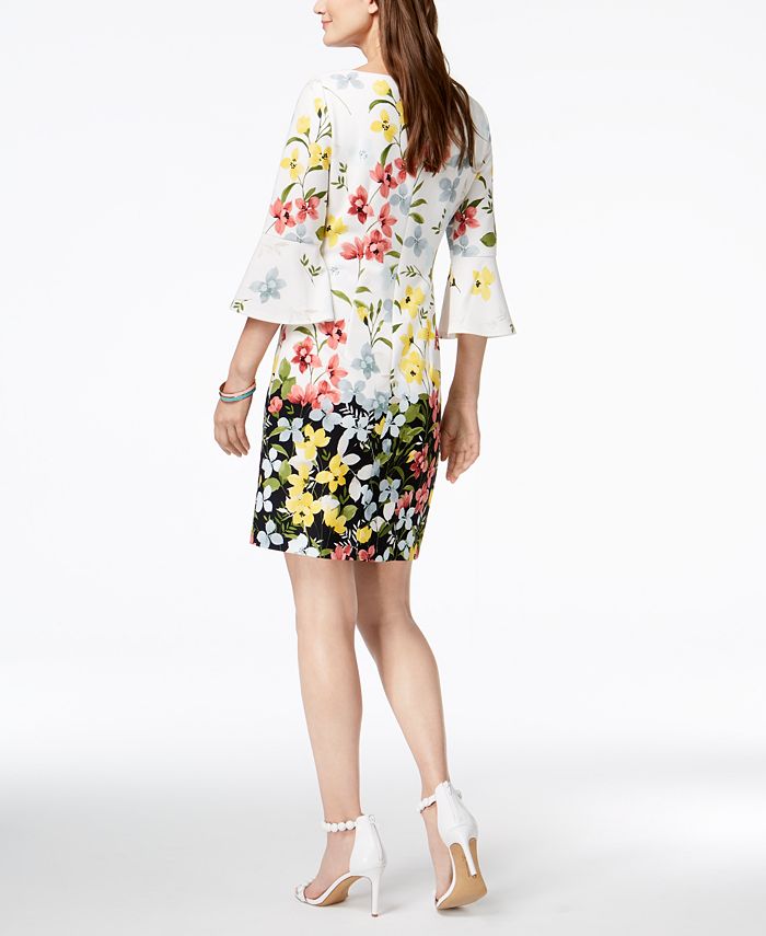 Jessica Howard Floral Print Bell Sleeve Dress Macys