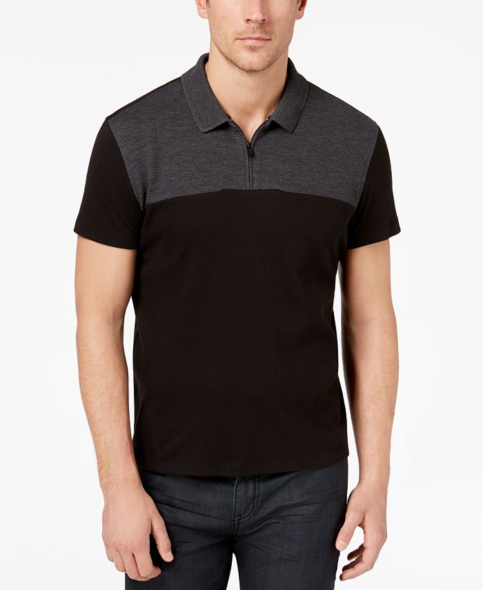 Alfani Men's Textured Colorblocked Polo, Created for Macy's - Macy's