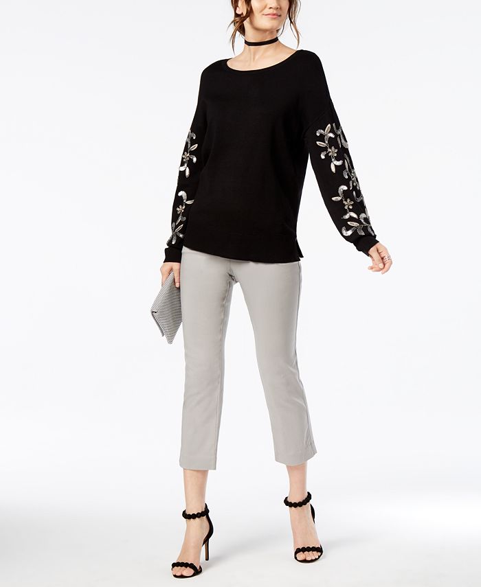 INC International Concepts I.N.C. Scoop-Neck Sequin-Embellished Sweater ...