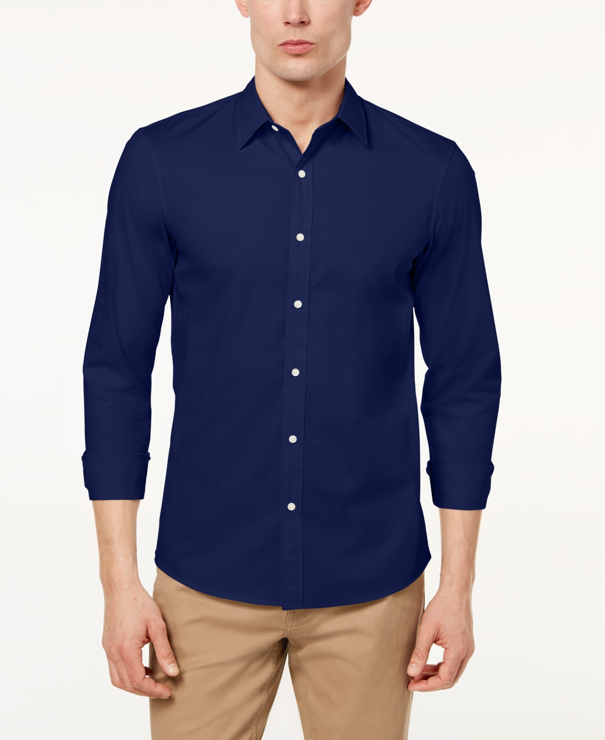 Click here for Michael Kors Mens Stretch Button-Front Shirt - Mid... prices
