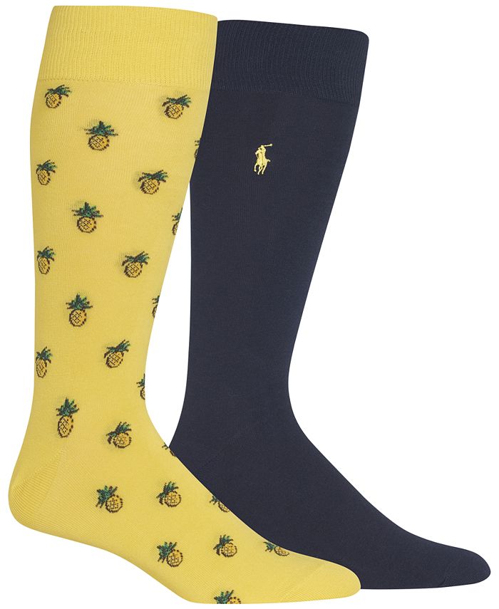 Polo Ralph Lauren Men's 2-Pk. Pineapple-Print Socks - Macy's