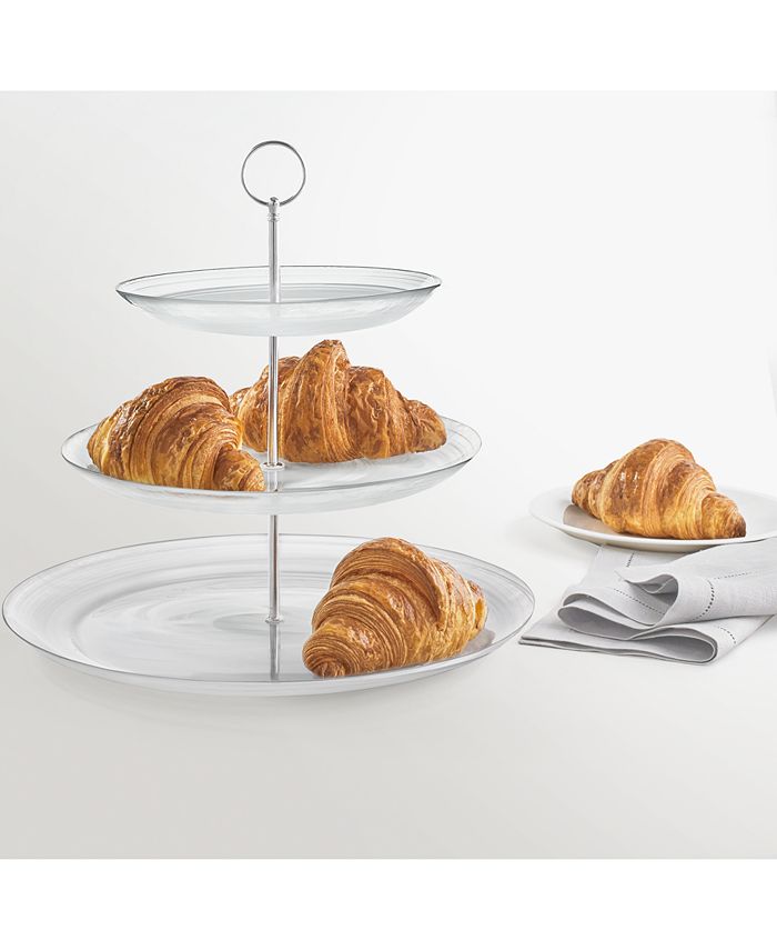 Martha Stewart Collection CLOSEOUT! Swirl Glass 3-Tier Server, Created ...