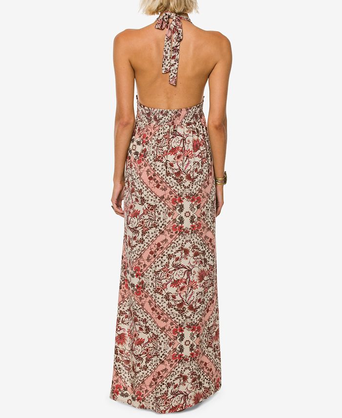 O'Neill Juniors' Dolley Printed Halter Maxi Dress - Macy's