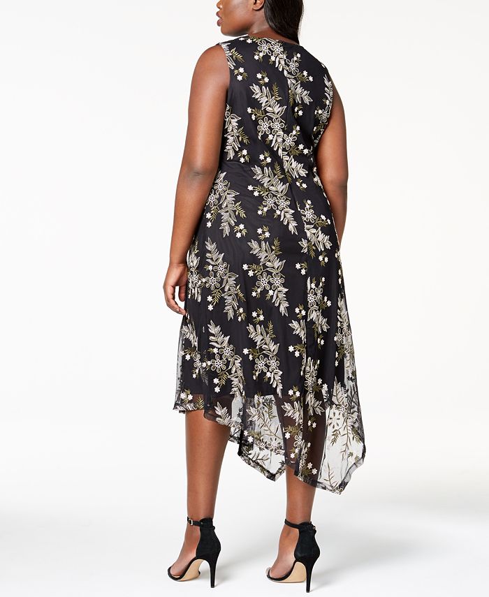 Alfani Plus Size Embroidered Asymmetrical-Hem Dress, Created for Macy's ...