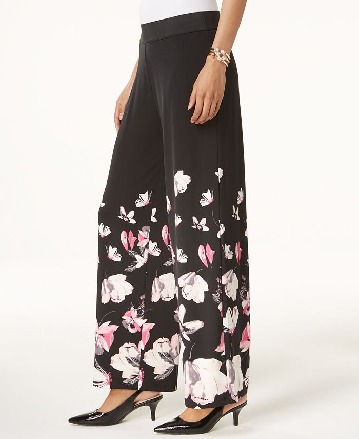 Alfani Petite Floral-Print Palazzo Pants, Created for Macy's - Macy's