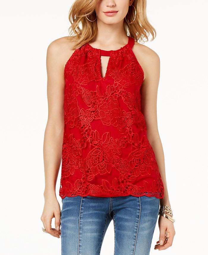 INC International Concepts I.N.C. Lace Keyhole Top, Created for Macy's ...
