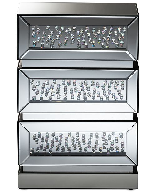 Furniture Sabrina Mirrored Nightstand & Reviews - Furniture - Macy's