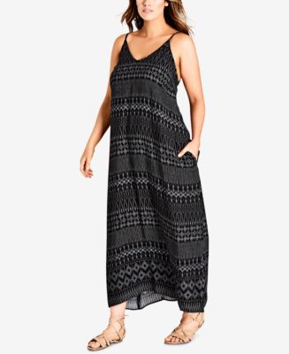 City Chic Trendy Plus Size Printed Maxi Dress - Macy's