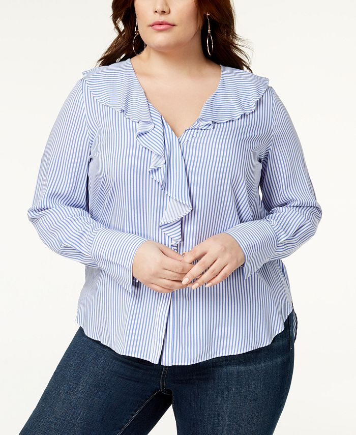 Soprano Trendy Plus Size Ruffled Blouse - Macy's