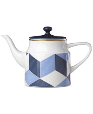 Lenox Luca Blue Azzurro Colorblock Teapot - Macy's