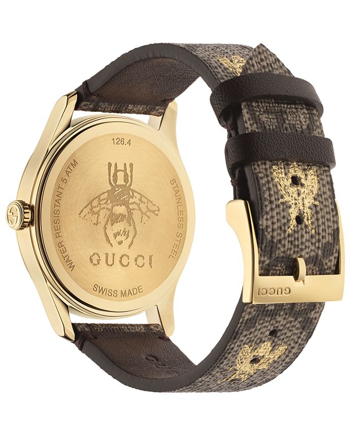 Gucci Unisex Swiss G-Timeless GG Supreme Canvas Strap Watch 38mm - Macy's